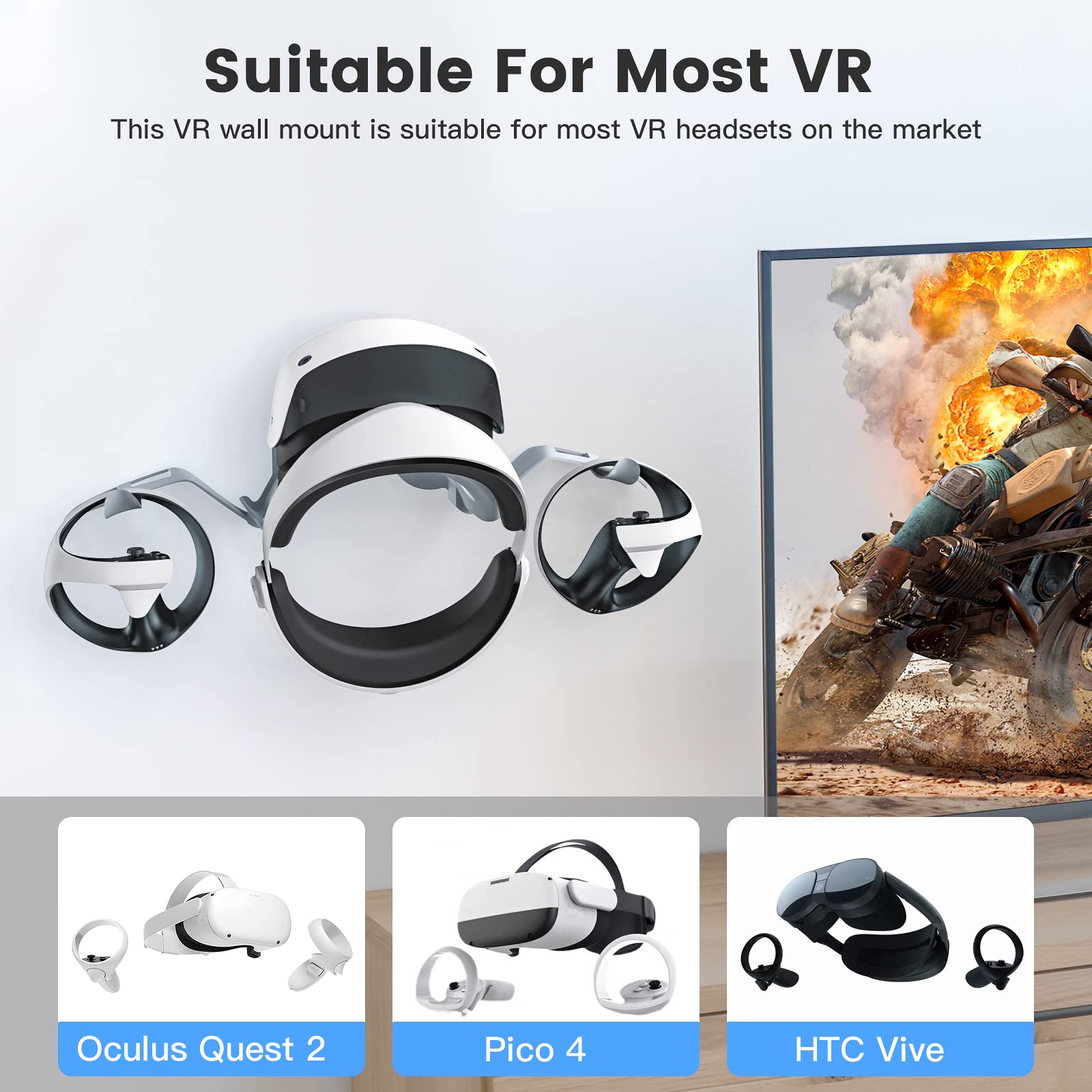 Snapklik.com : KUNSLUCK Wall Mount For Meta Quest 3, Wall Mount Storage ...