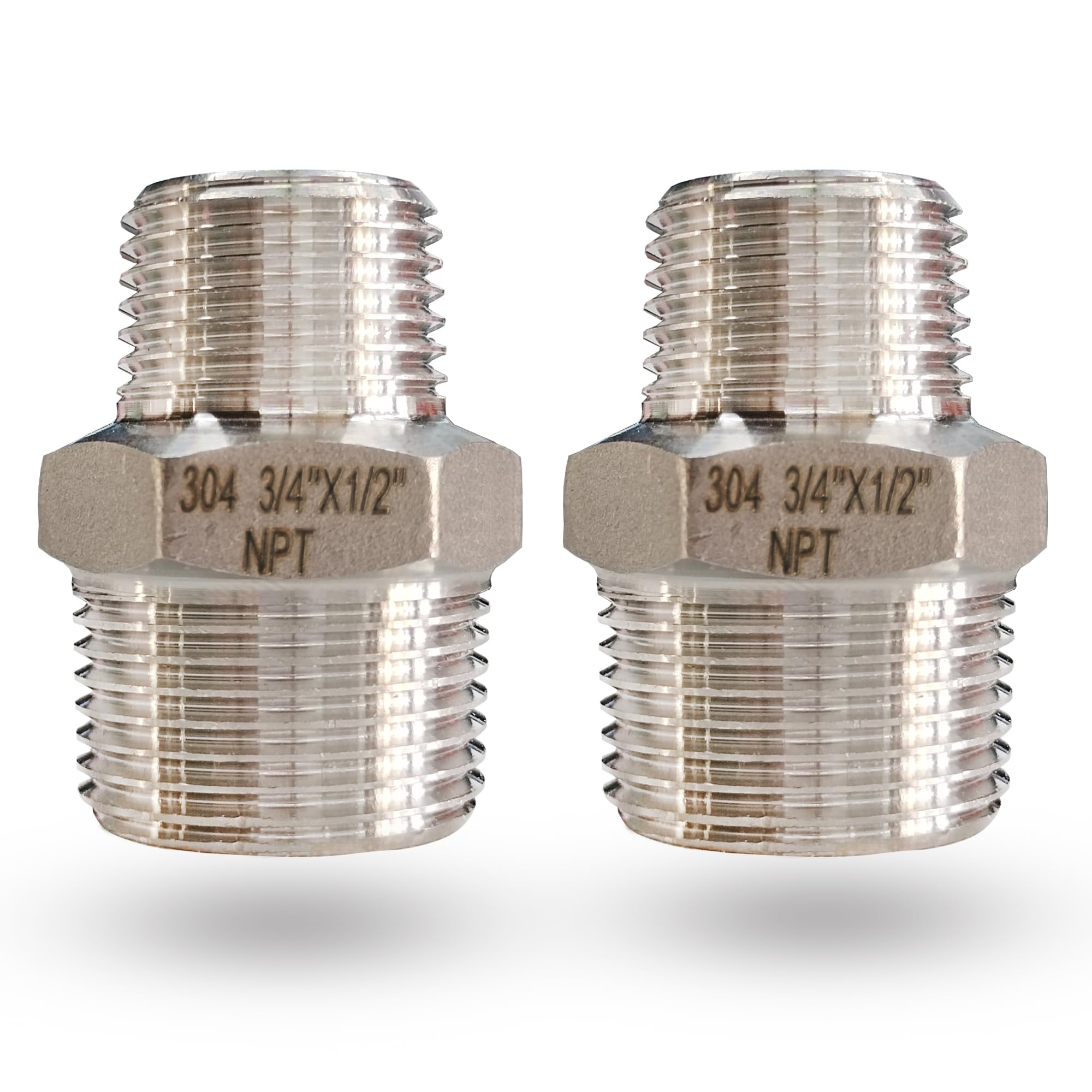 Amazon.com: 304 Stainless Steel Hex Nipple Reducer, 3/4" x 1/2" NPT ...