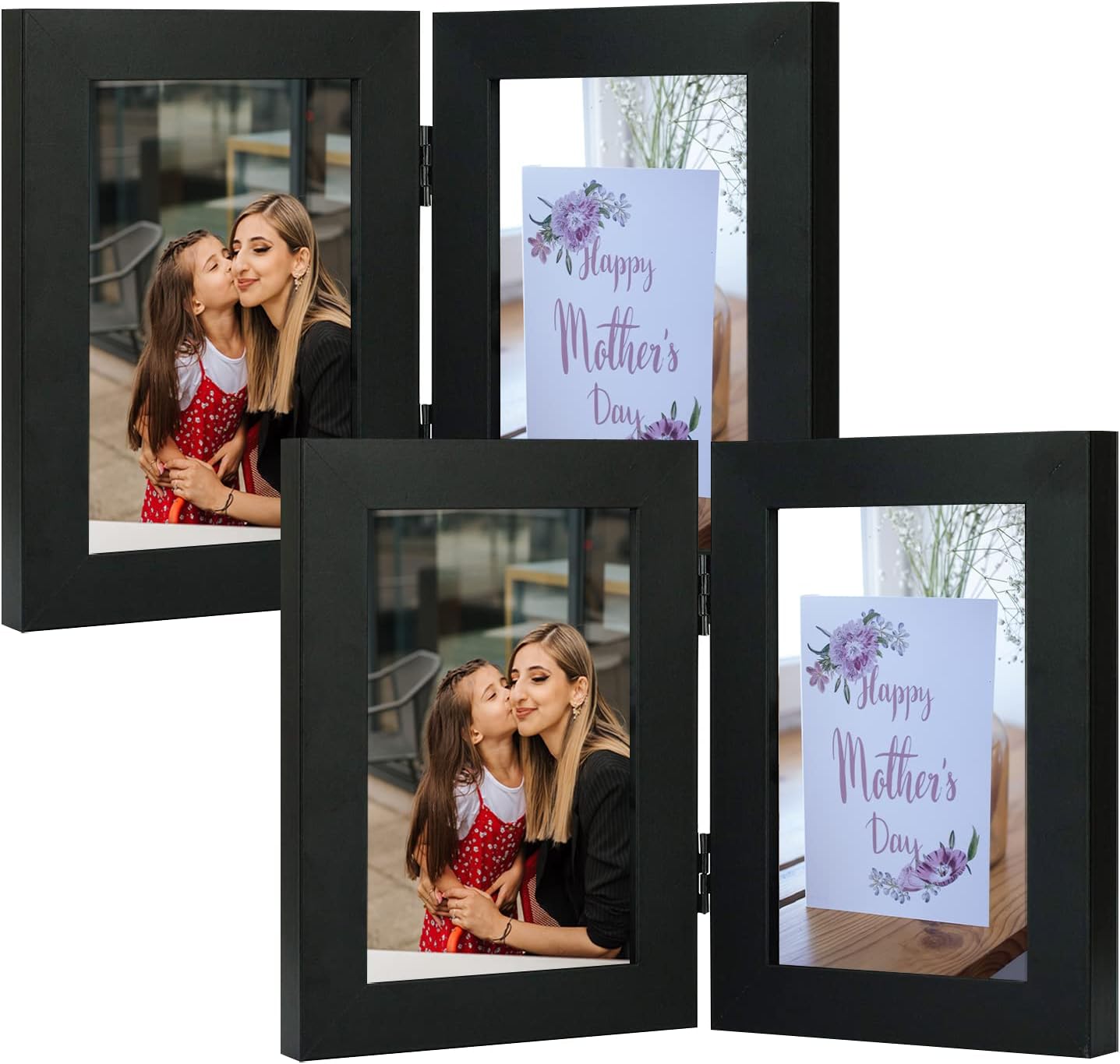 Amazon.com: Frametory, 4x6 Double Picture Frame Hinged 2 Photos Frame ...