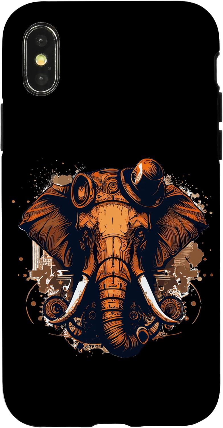 Amazon.com: iPhone X/XS Steampunk Mechanical Elephant Vintage Machine ...