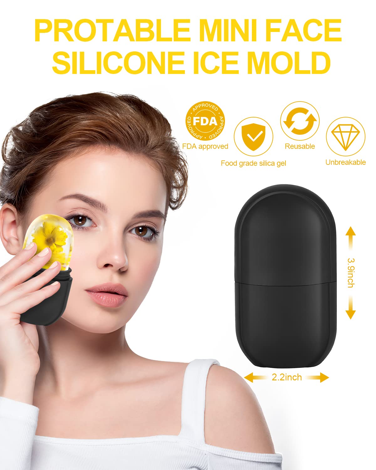 USINMIN Ice Face Roller, Ice Roller for Face & Eye, Beauty Facial Ice ...