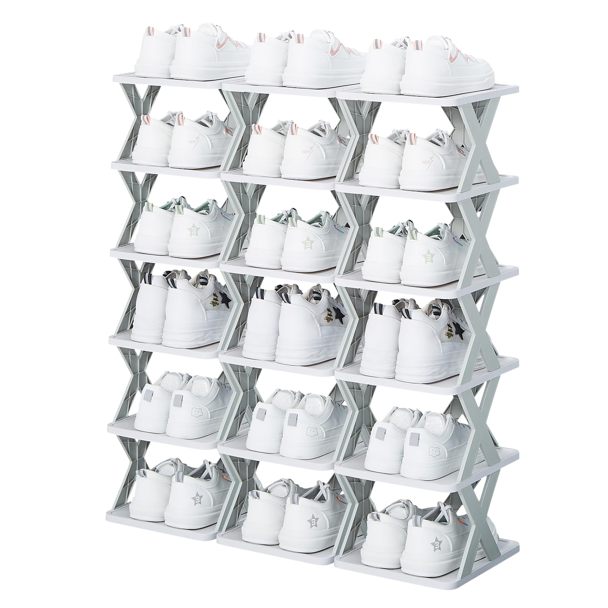 Amazon.com: VECELO 6 Tier Vertical Narrow Shoe Rack, Free Standing Shoe ...