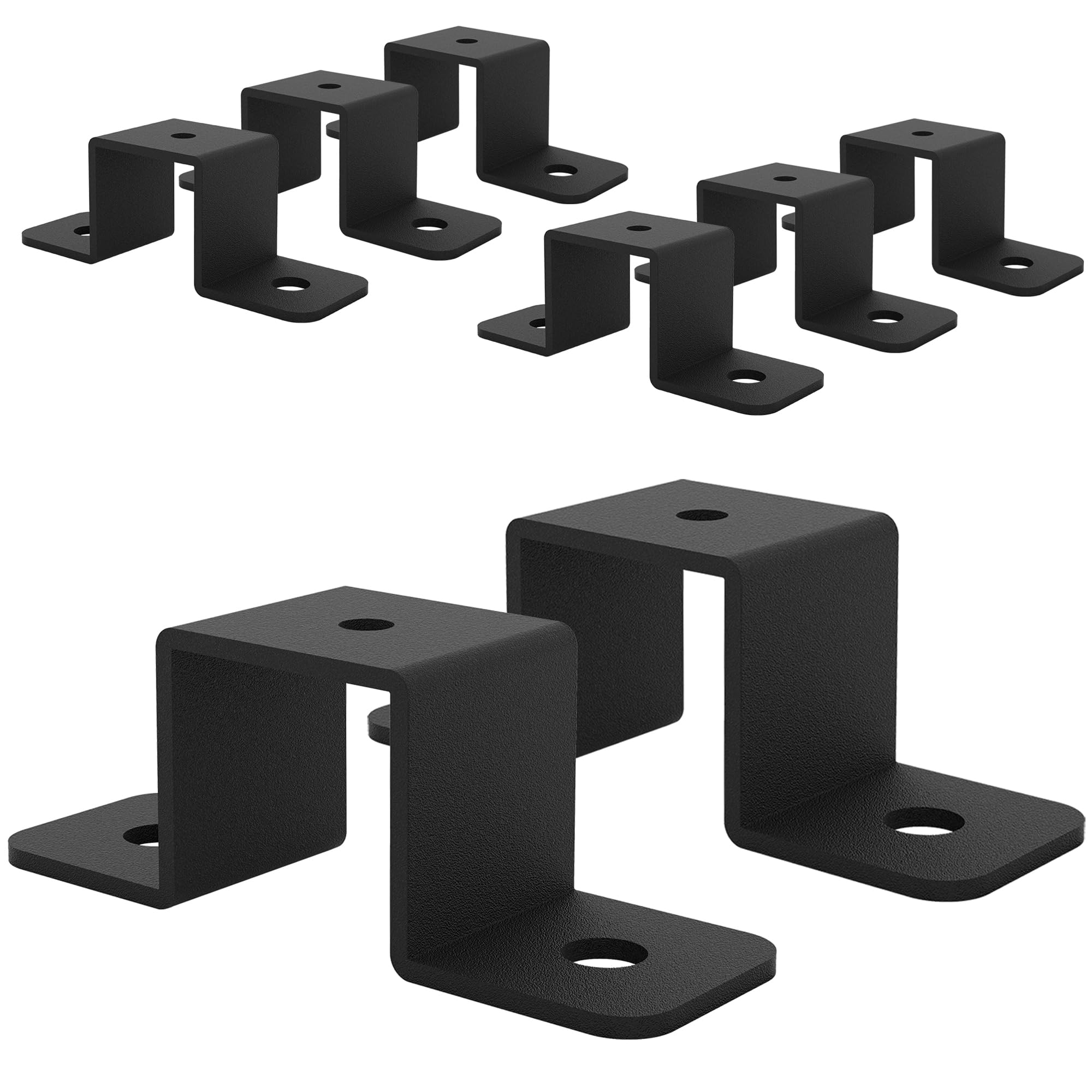 Wdwlbsm 8Pcs Square Pipe Clamp, Black Strap Post Ties Brackets, U ...