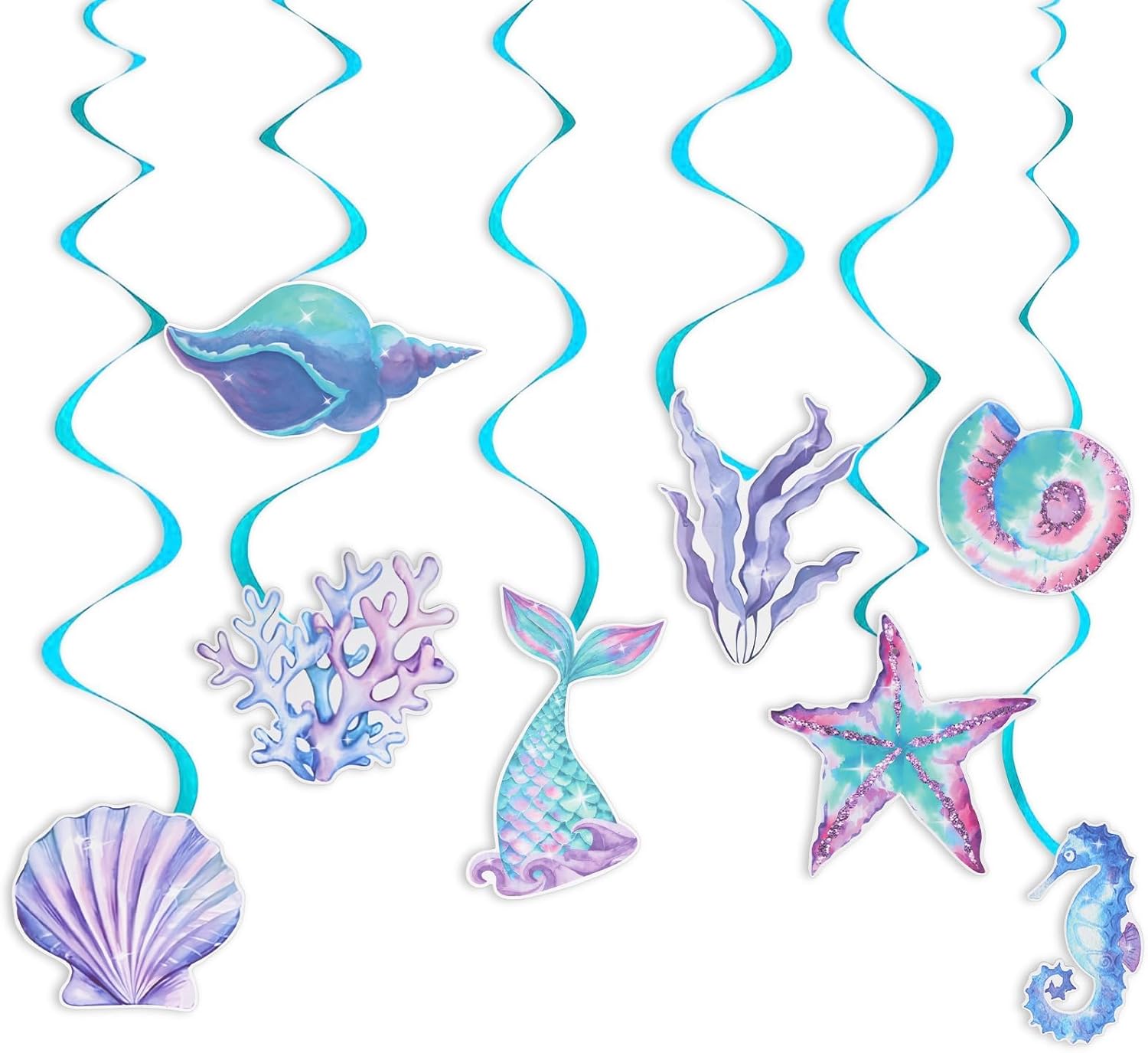 Mermaid Hanging Swirls, Under The Sea Party Decorations, Starfish ...