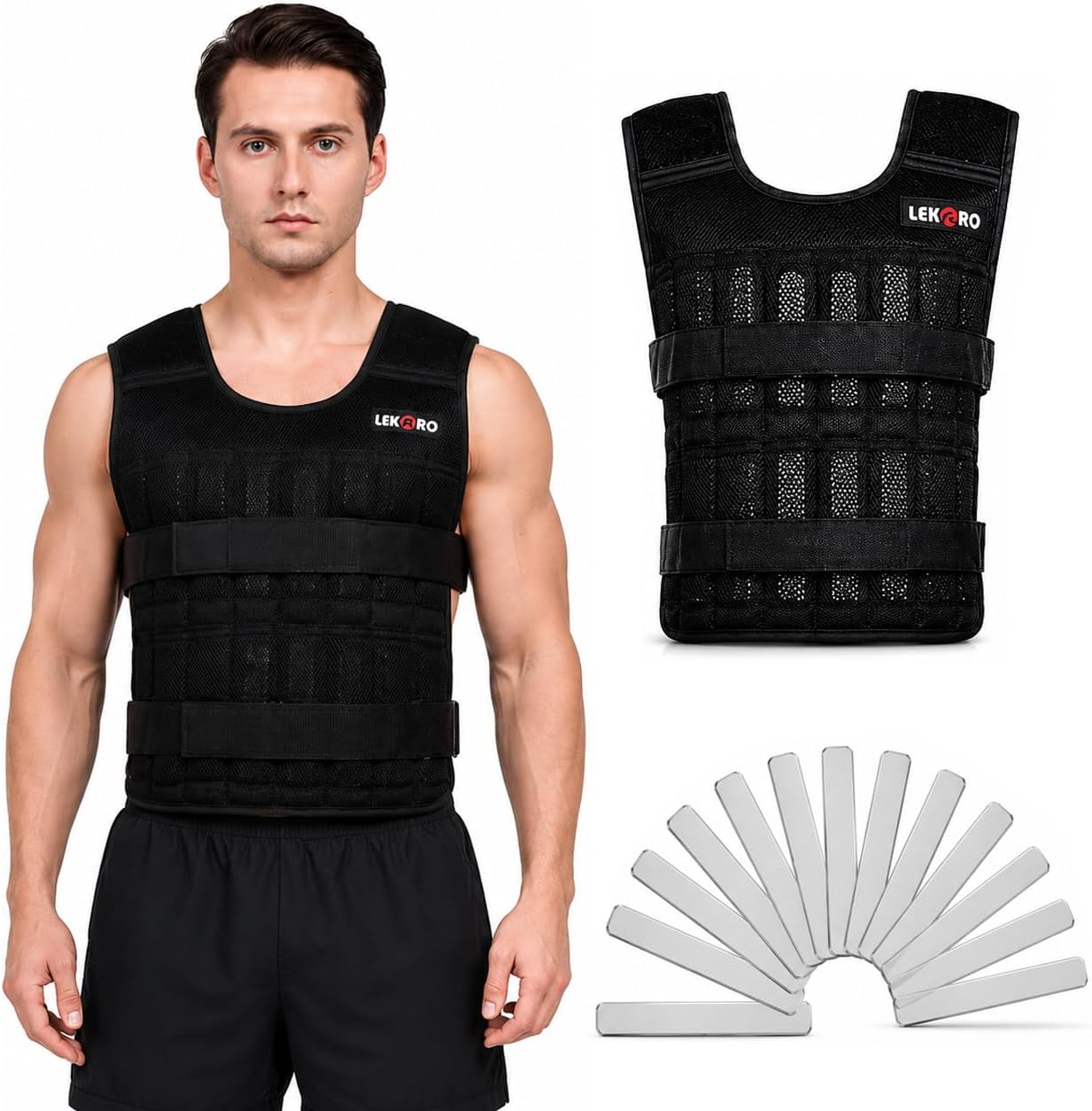Amazon.com : Adjustable Weighted Vest for Men Women, Up to 22LB with 50 ...