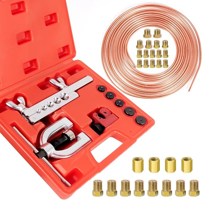 Amazon.com: AUTOBABA 25ft Brake Line Kit 3/16 Copper Coated Tubing ...