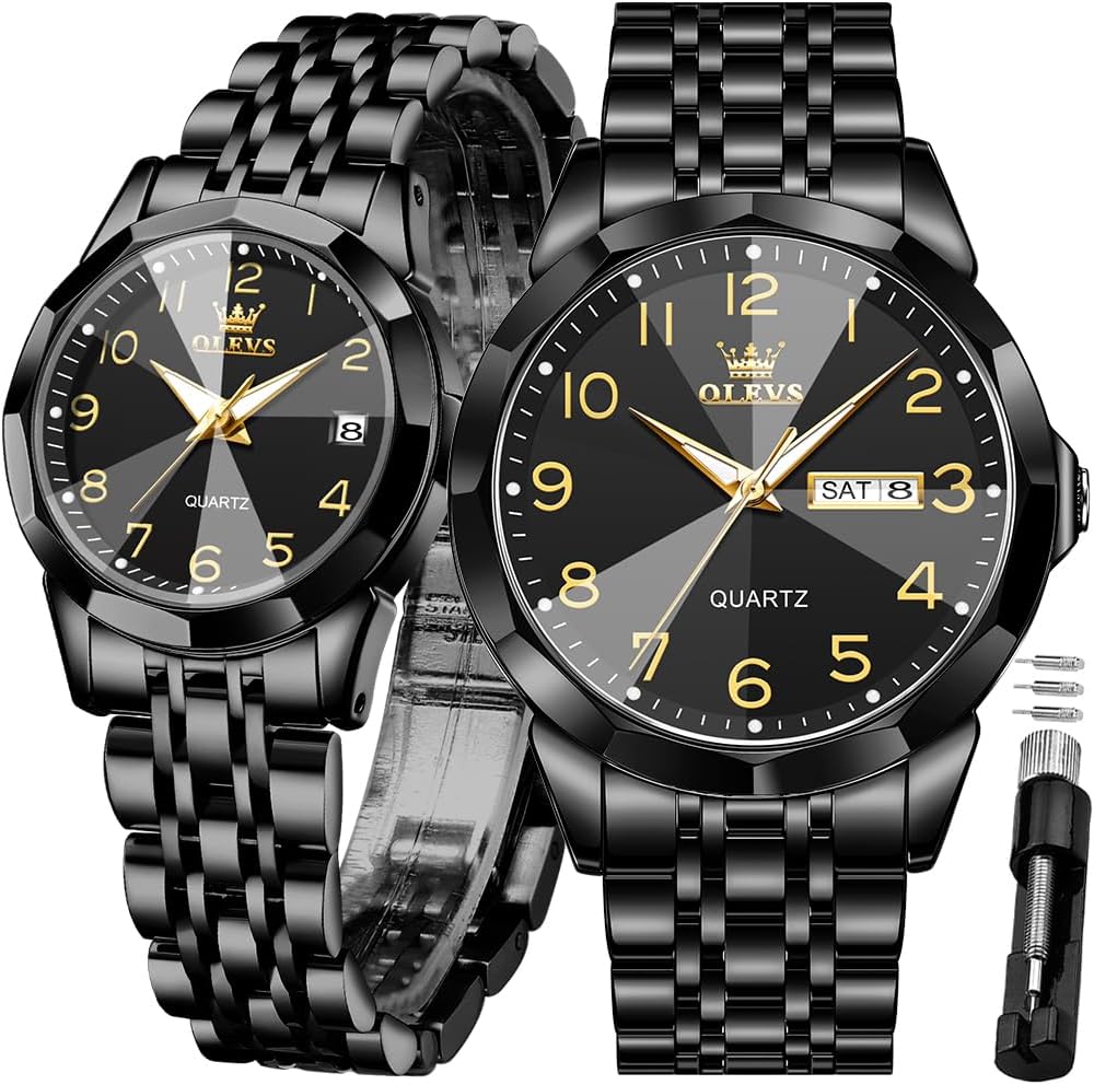Amazon.com: Wedding Couple Watches Men and Women Gift Set Luminous ...
