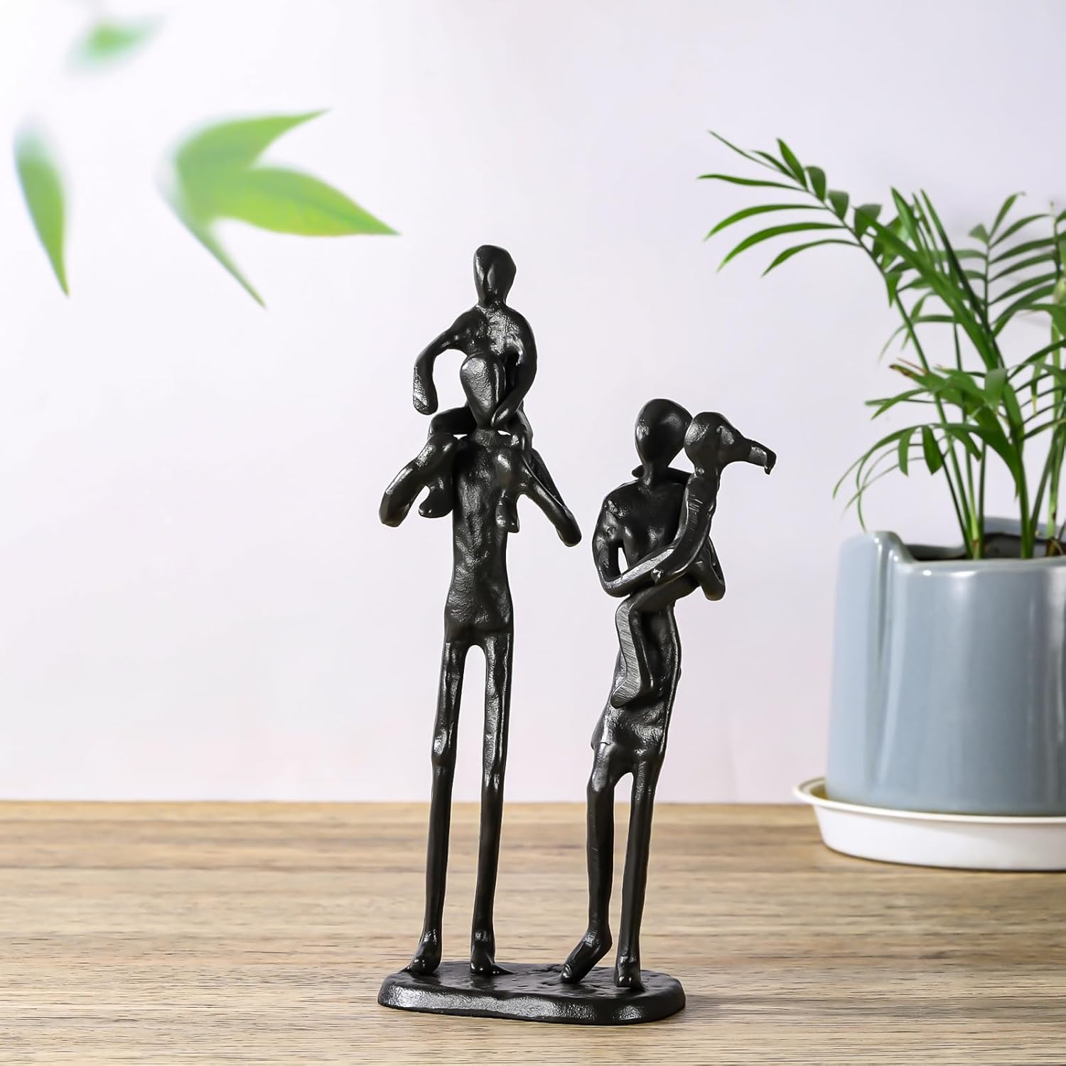 Amazon.com: Rustic Family Figurines Family of Four Sculptures Parents ...