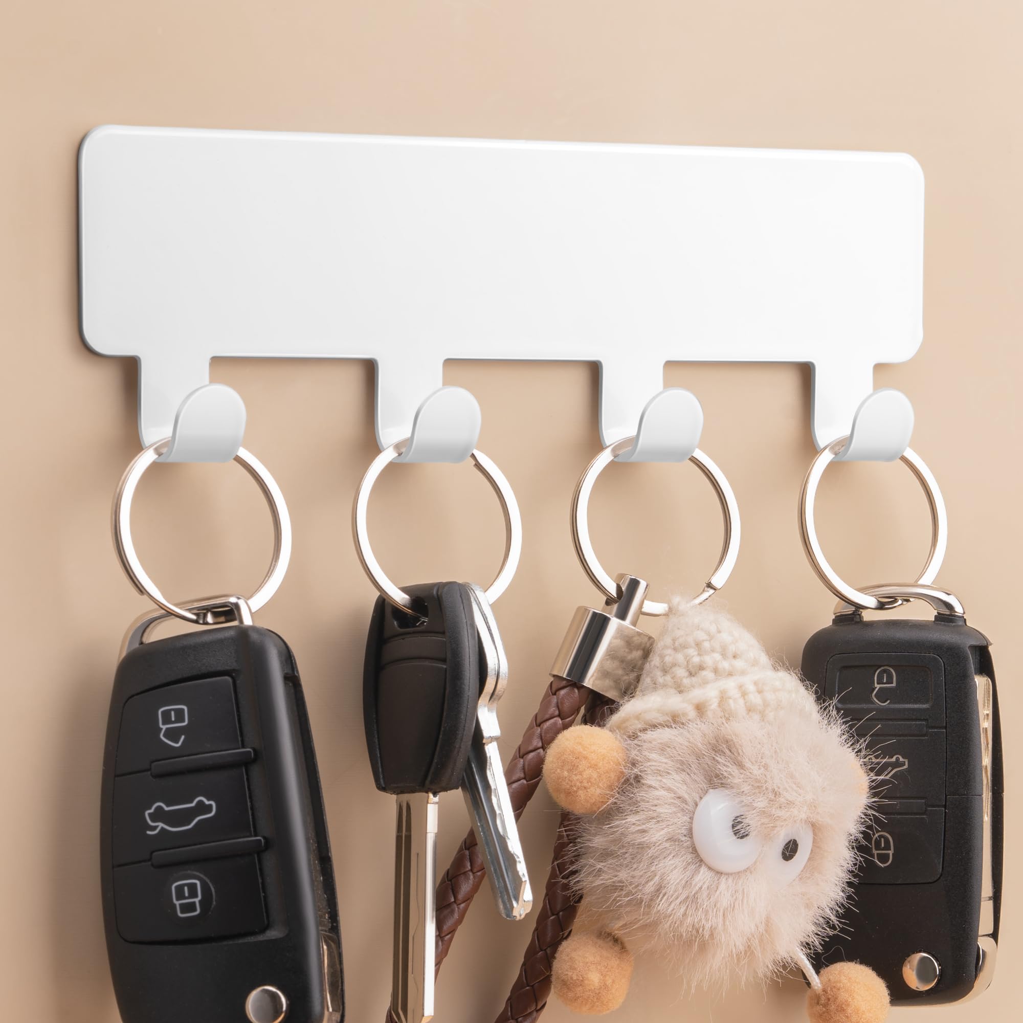 Amazon.com: niffgaff 4-Pack Key Holder for Wall Adhesive Key Hooks ...
