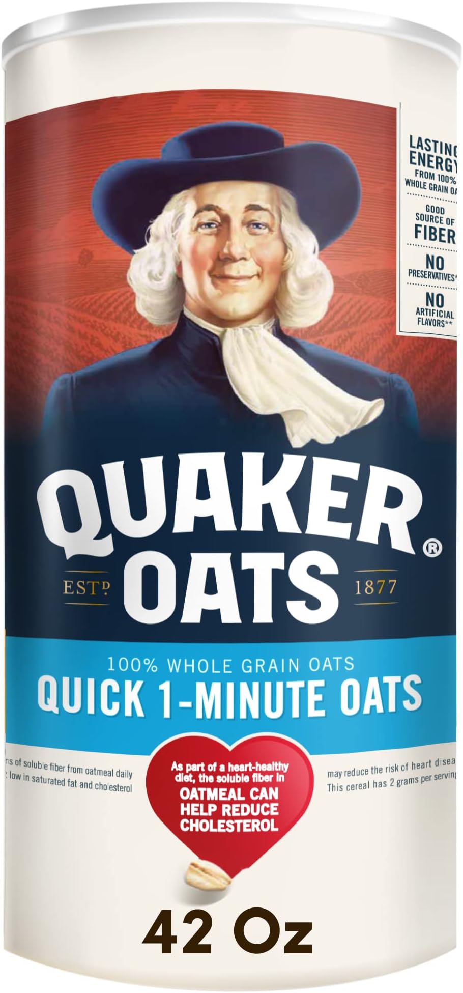 Amazon.com: Quaker, Quick 1 Minute Whole Grain Oats, 42 Oz : Grocery ...