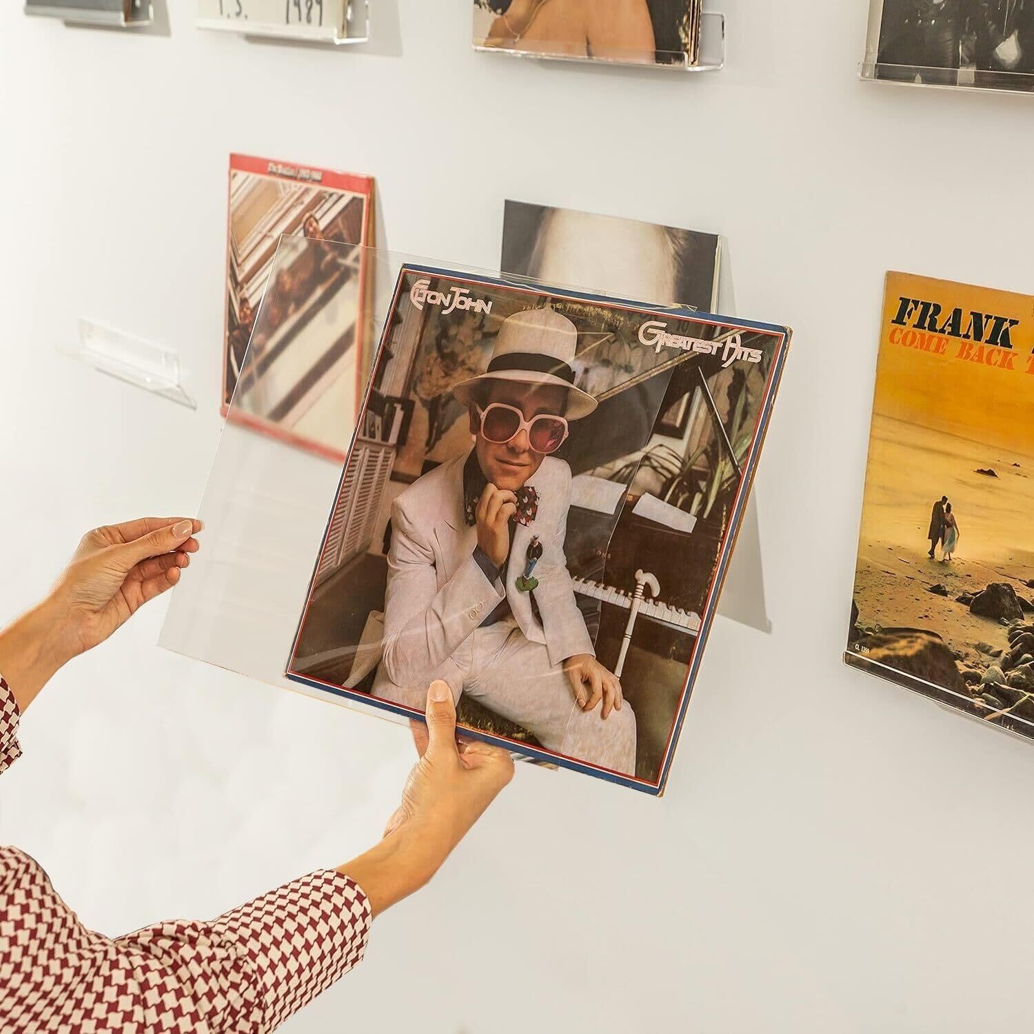 Amazon.com: PEUTIER 12pcs Vinyl Record Wall Mount Shelf, Acrylic Album ...