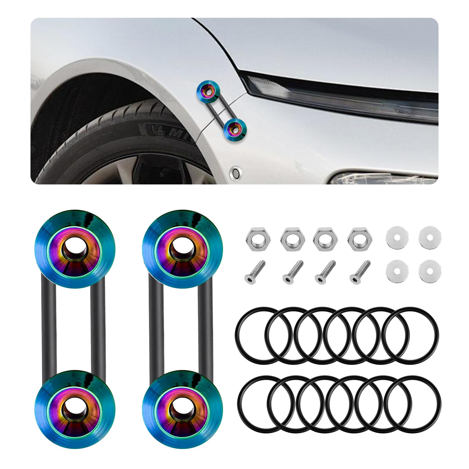 Snapklik.com : KVAEY Bumper Quick Release, JDM Front Rear Bumper Fasteners