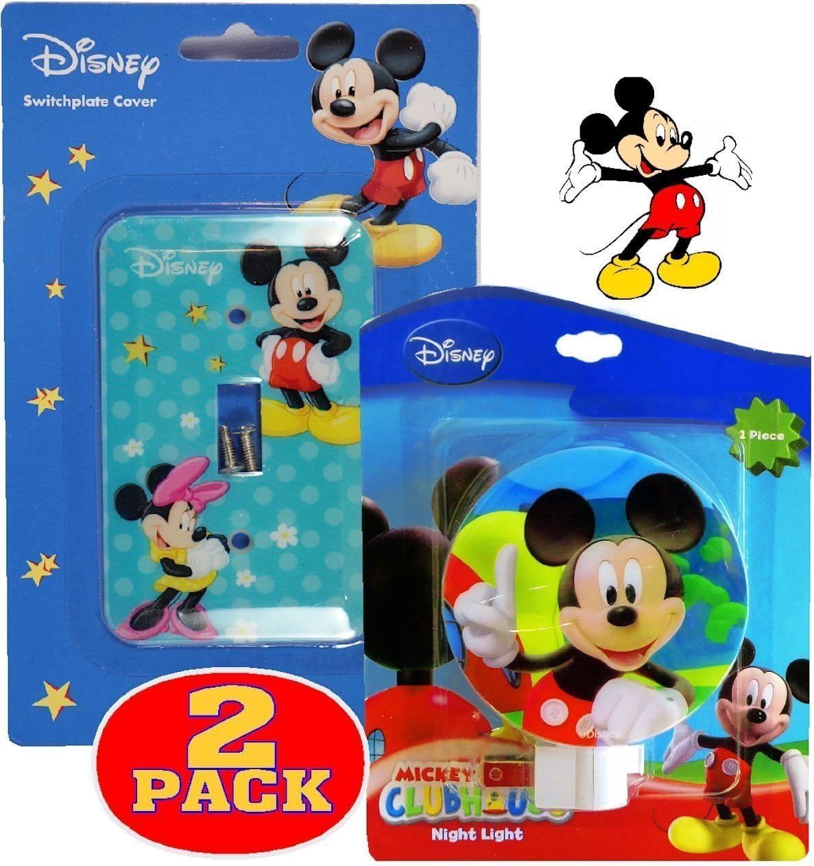 Mickey Mouse Light Switch Plate and Night Light Cover Set: Amazon.com ...