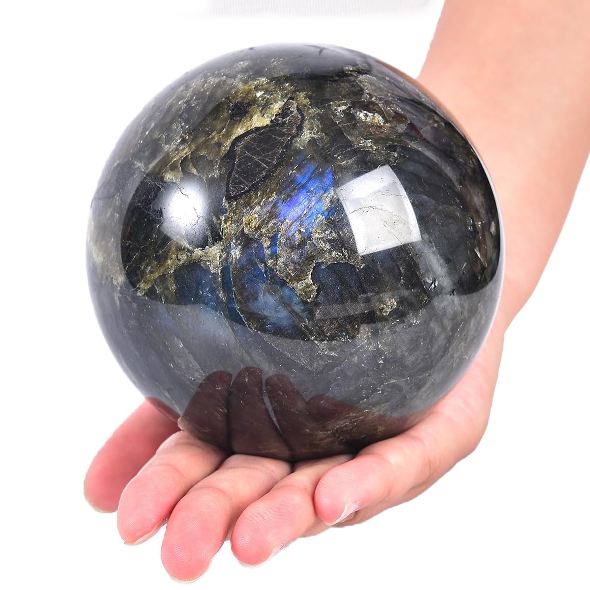 Amazon.com: MOGEMT Large Labradorite Crystal Ball with Stand Natural ...