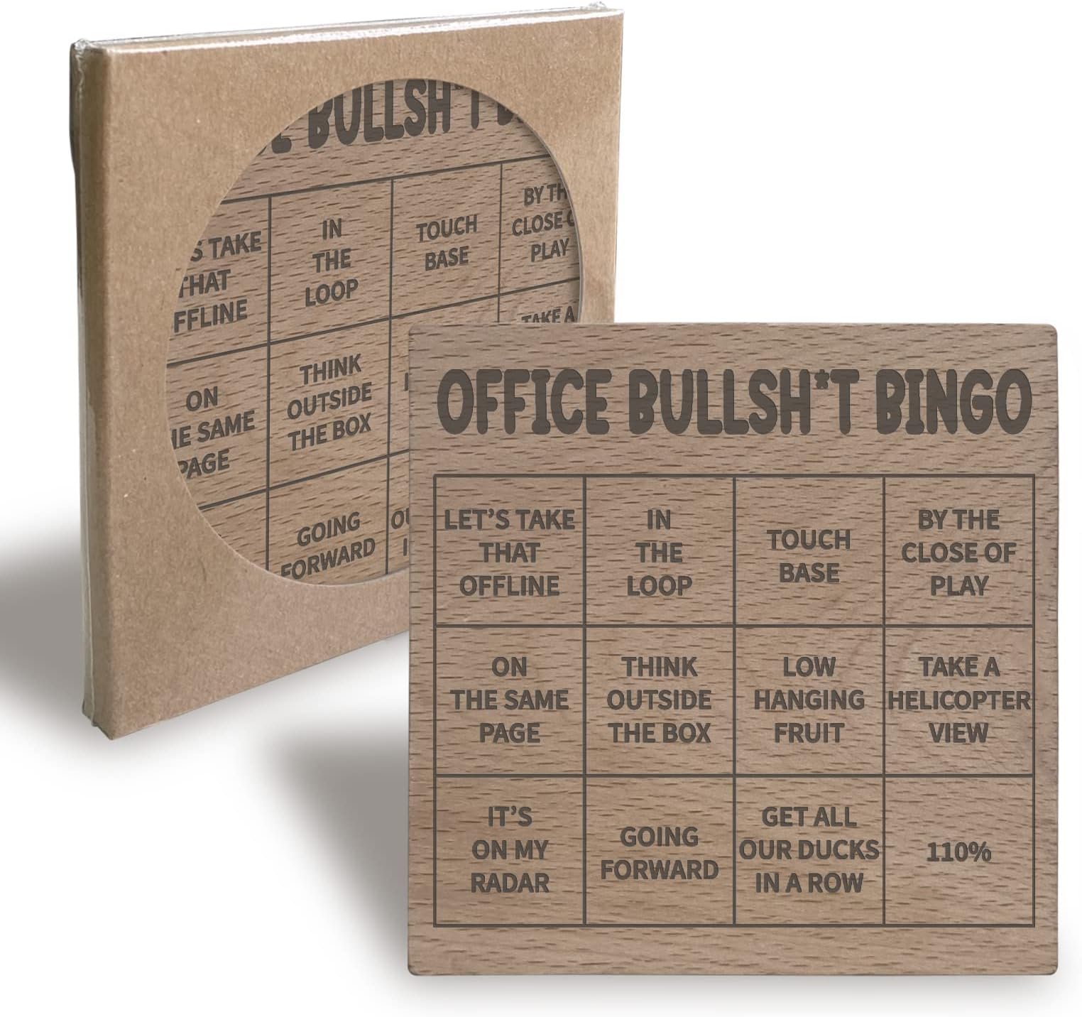 Office Bingo Card Coaster Funny Novelty Gift – Secret Santa and Office ...