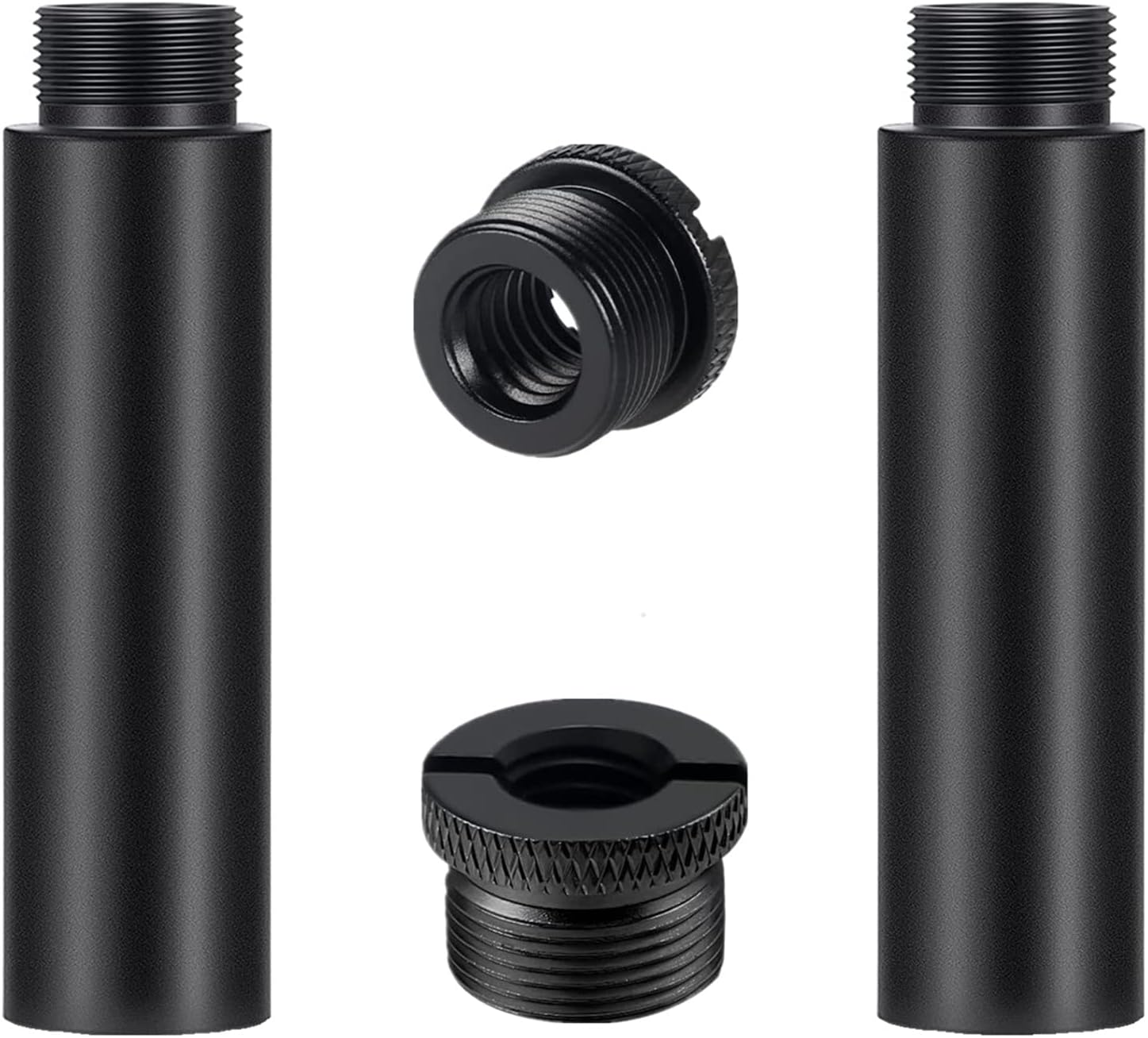 2pcs Mic Stand Extension Tubes with 2pcs Metal Adapter Microphone ...