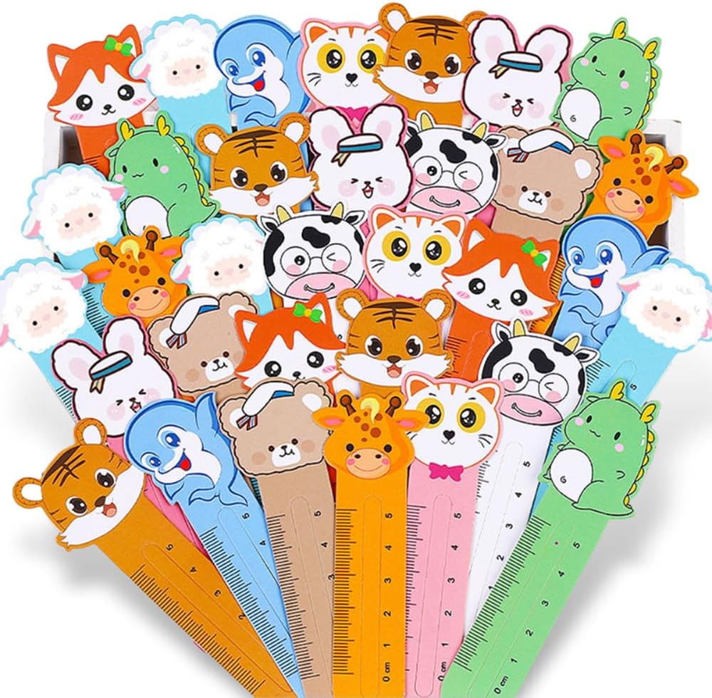 Amazon.com: 200 PCS Cute Animal Bookmarks for Kids with 10 Different Kawaii Animal Patterns ...
