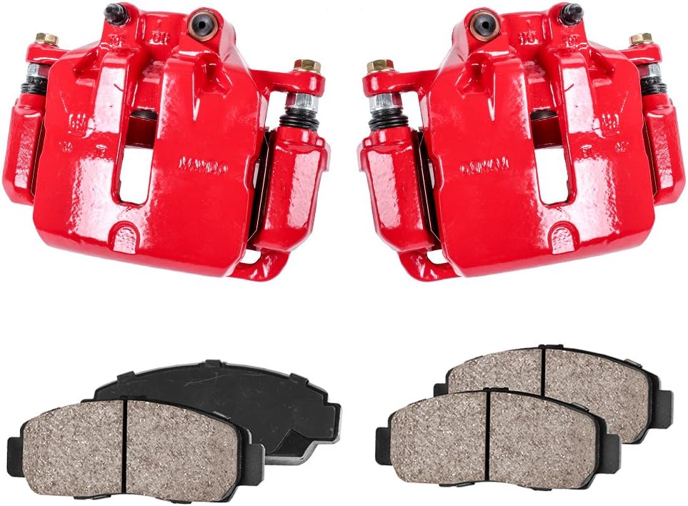 Amazon.com: Callahan CCK03832 [2] FRONT Premium Red Coated Caliper Pair ...