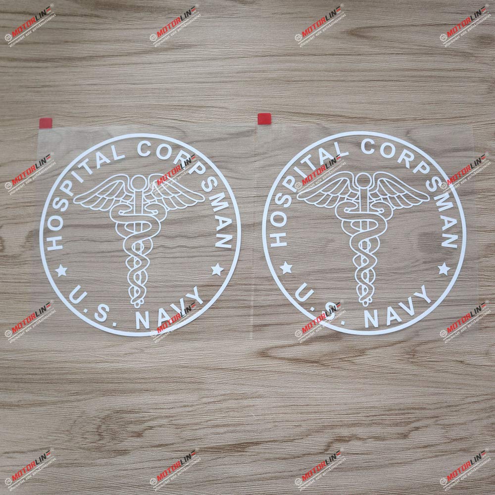 Amazon.com - 2X White 6'' Hospital Corpsman Decal Vinyl Sticker Car ...