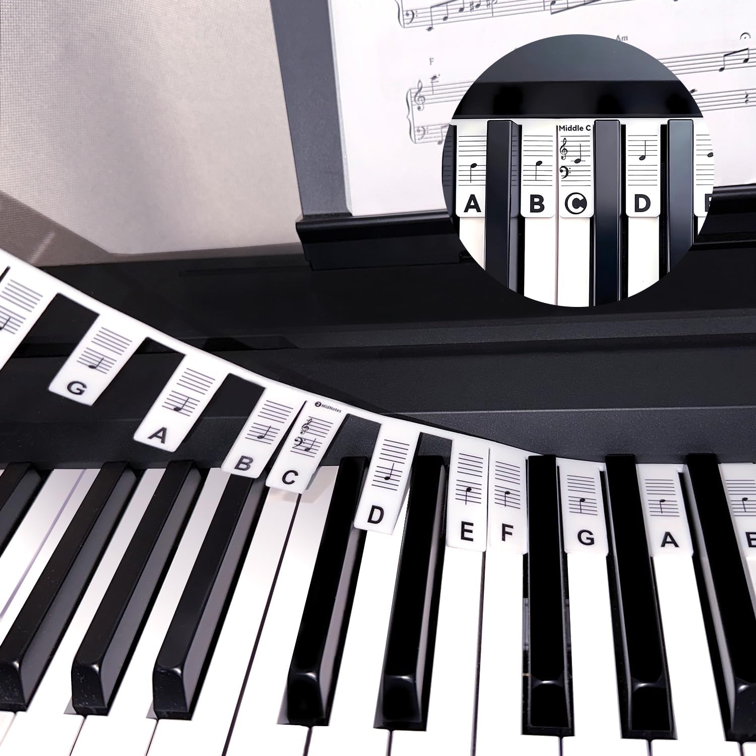 Amazon.com - Removable Piano Keyboard Note Labels - Silicone Piano ...