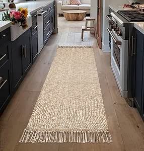Amazon.com: BUAGETUP Boho Runner Rug 2'x 6',Tan Cream Washable Runner ...