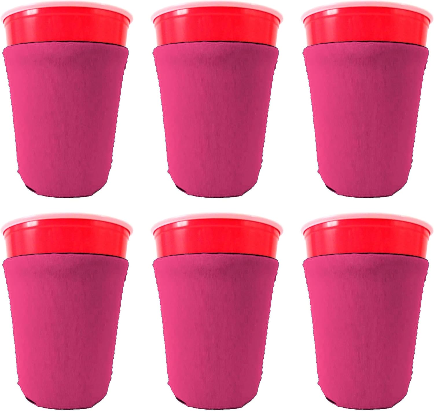 Amazon.com: Blank Neoprene Party Cup Coolie (6 Pack, Neon Pink): Home ...