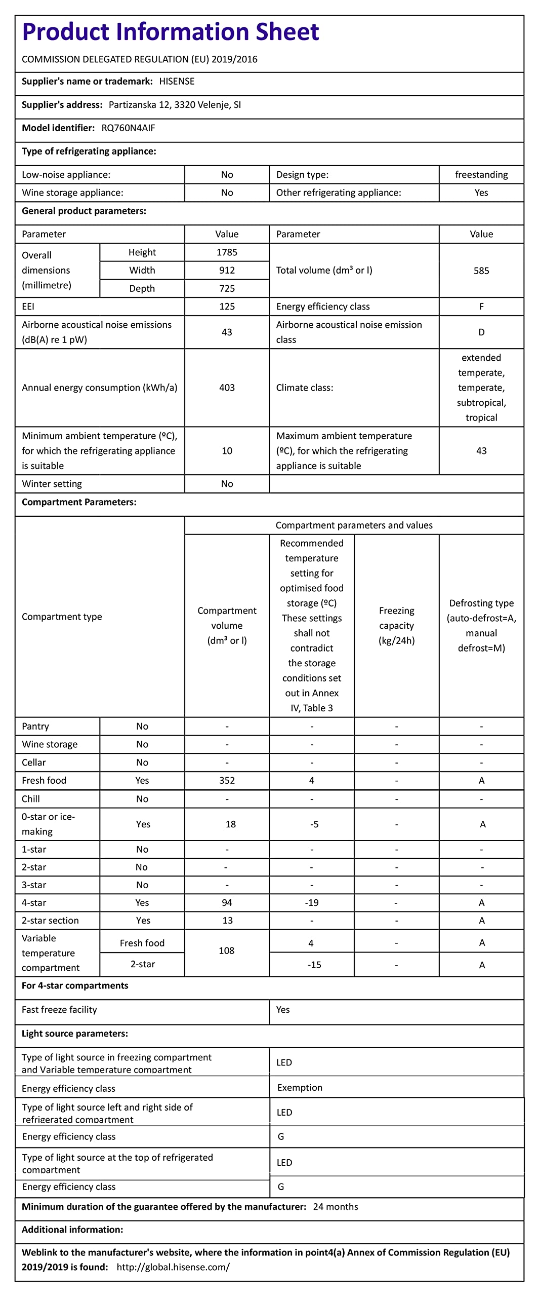 Hisense RQ760N4AIF Freestanding Cross Door Fridge Freezer, Grey ...