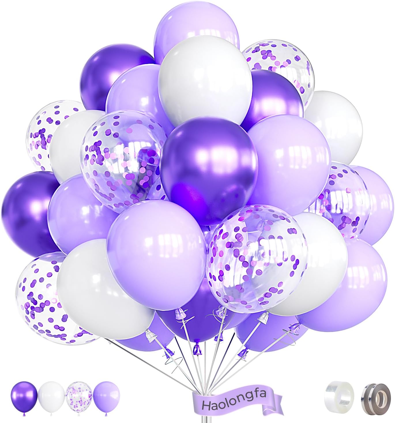 Amazon.com: Purple and White Balloons,12 Inch 60 Pcs Pastel Purple ...