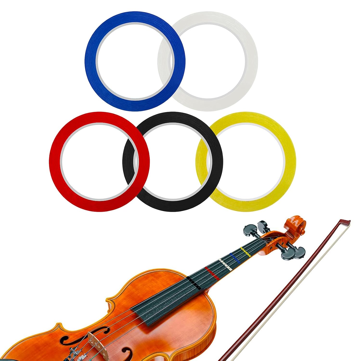 Bewudy 5 Rolls Violin Band Fingerboard, 216 ft/66 m Cello Band ...