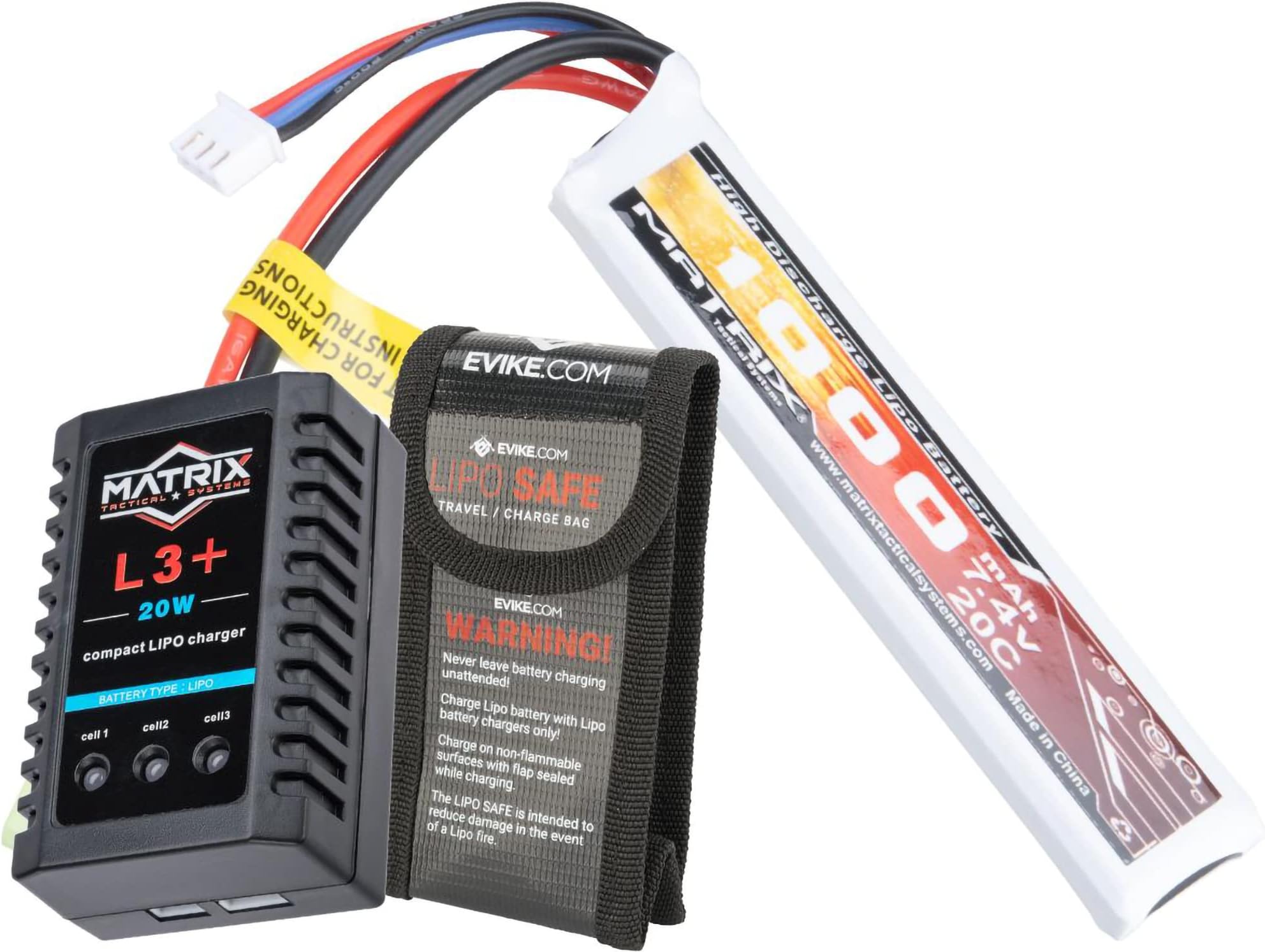 Amazon.com: Evike Airsoft - Matrix High Performance 7.4V Airsoft LiPo ...