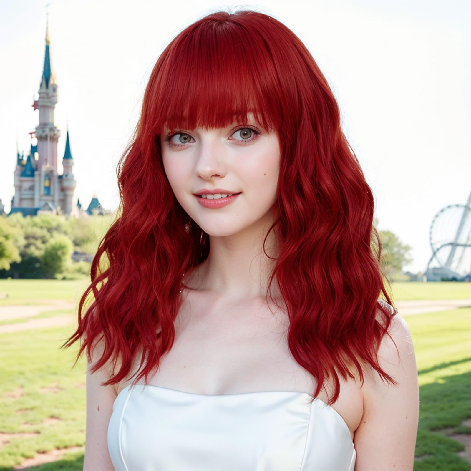 Amazon.com : Red Wig with Bangs - 14 Inch Red Bob Wig with Bangs ...