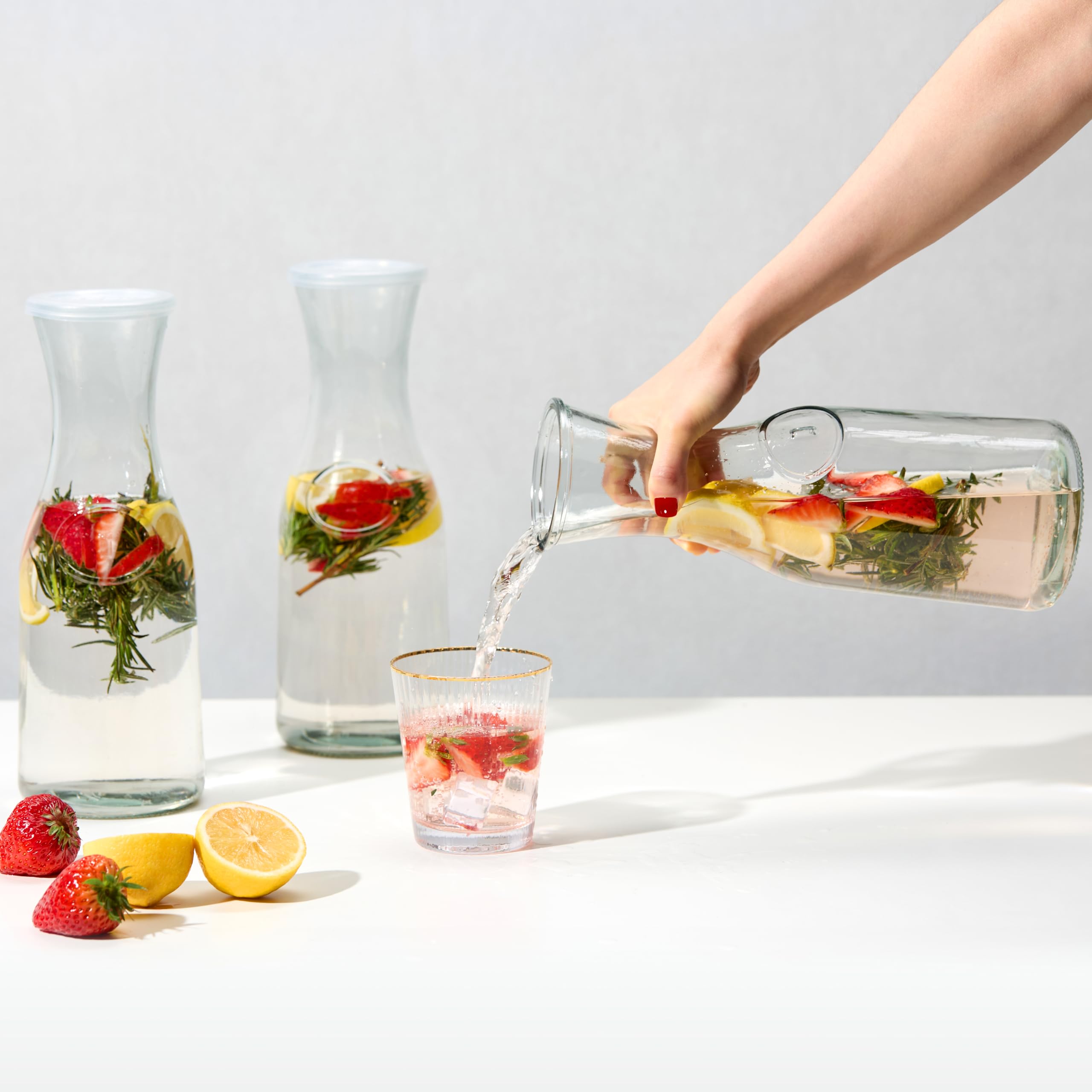 Snapklik.com : Glass Carafe Pitchers, By Kook, Large Carafe - Set Of 3 ...