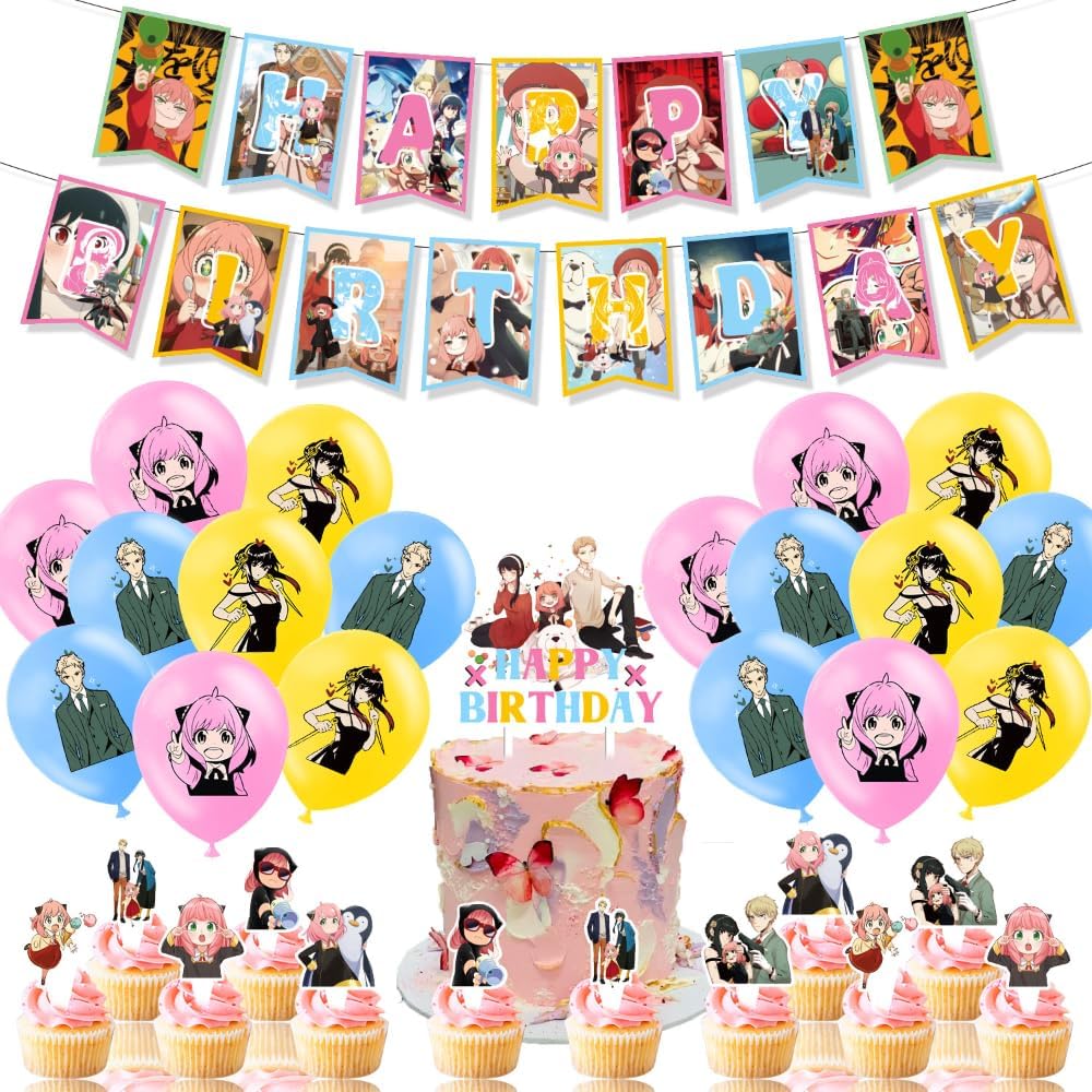 Amazon.com: ANYA Party Decorations Anime Yor Forger Birthday Supplies ...