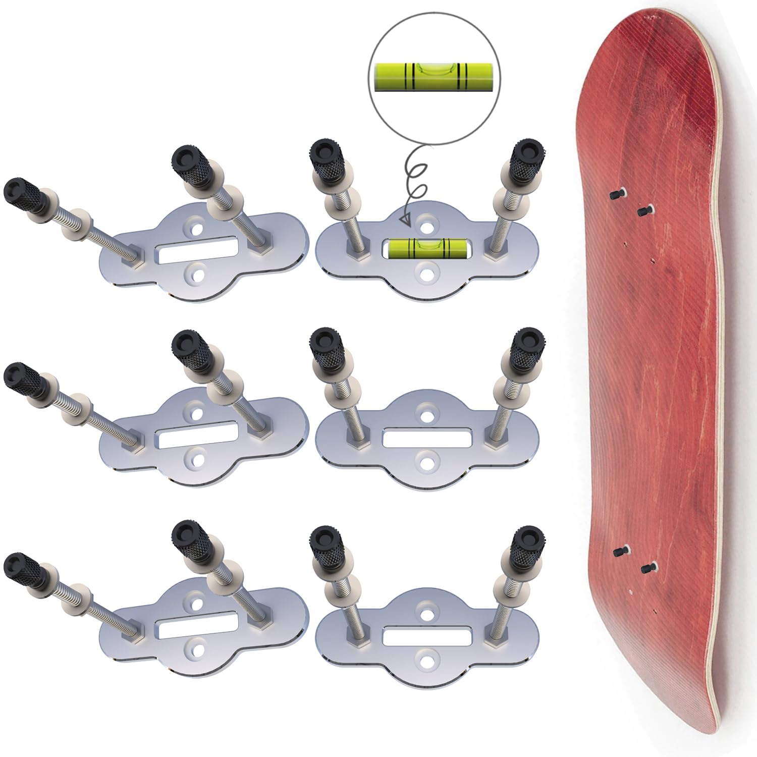 Horizontal Vertical Skateboard Holder Skateboard Wall Mounts 4 Pack ...