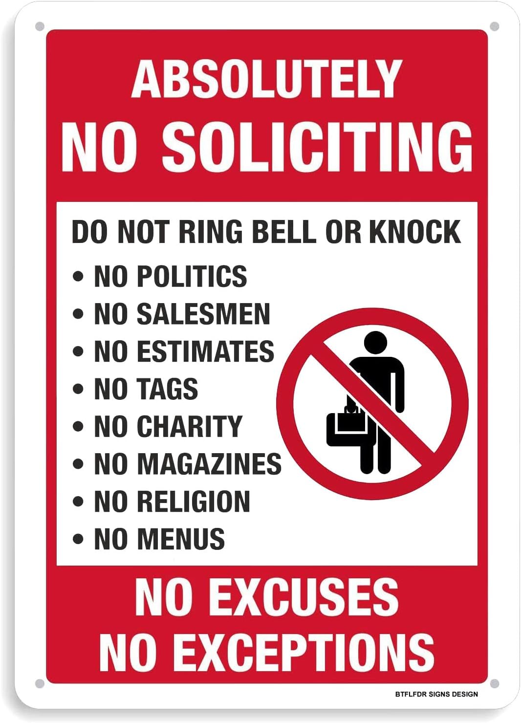 Amazon.com: BTFLFDR Aluminum Warning Sign, 12"x16" Warning Sign ...