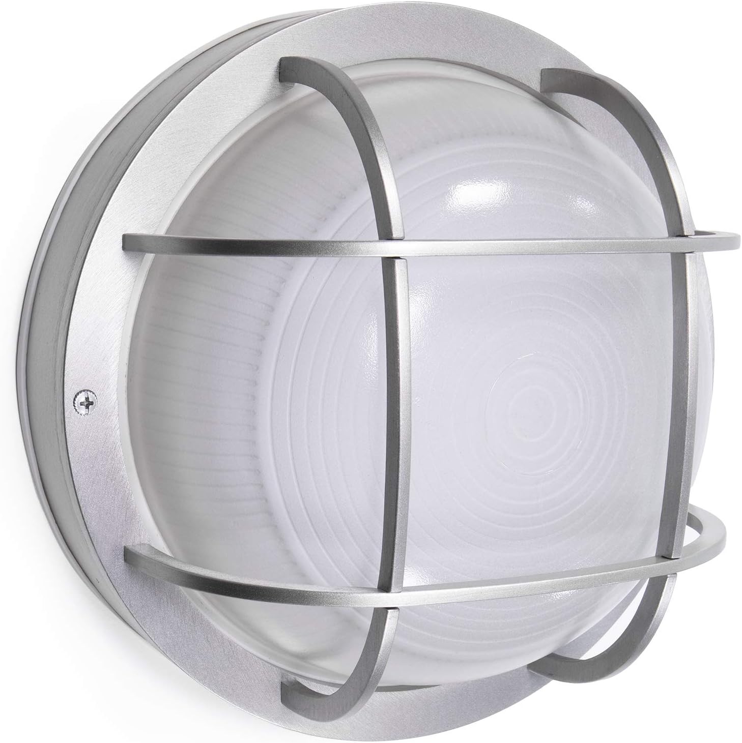 CORAMDEO Outdoor 10” Round LED Bulkhead Light, Flush Mount for Wall or ...