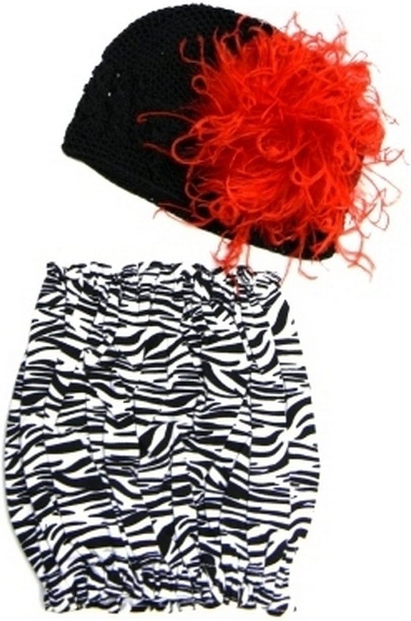 Amazon.com: Black White Zebra Pipette Set with Red Large Curly Marabou ...