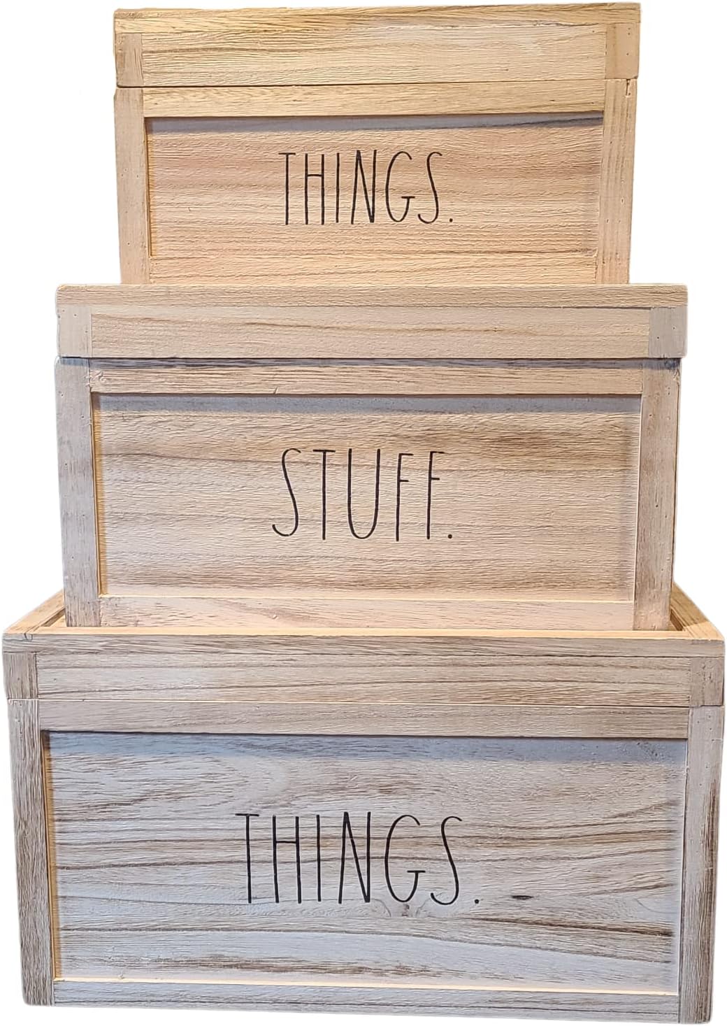 Amazon.com: Rae Dunn Handmade Wooden Decorative Crates Storage Boxes ...