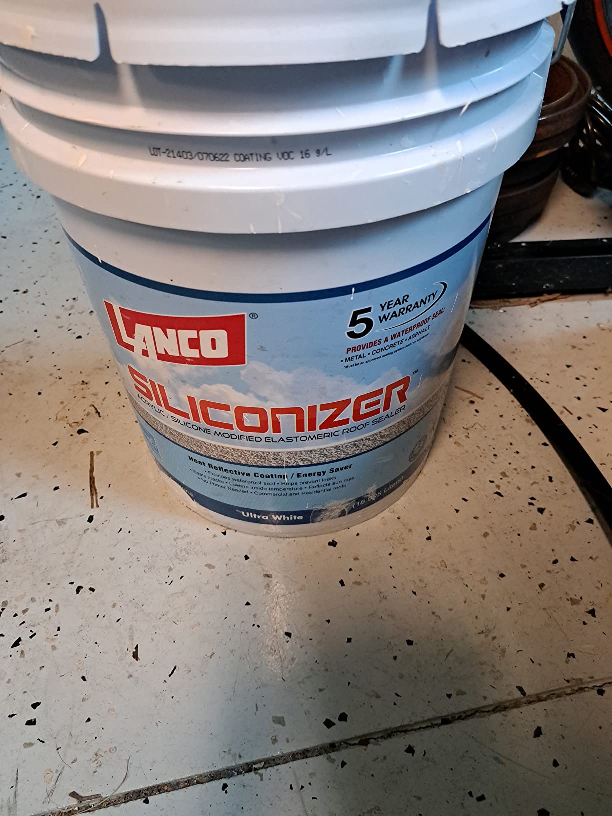 5 Gal. Ultra Siliconizer 100% Acrylic Elastomeric Reflective Roof ...