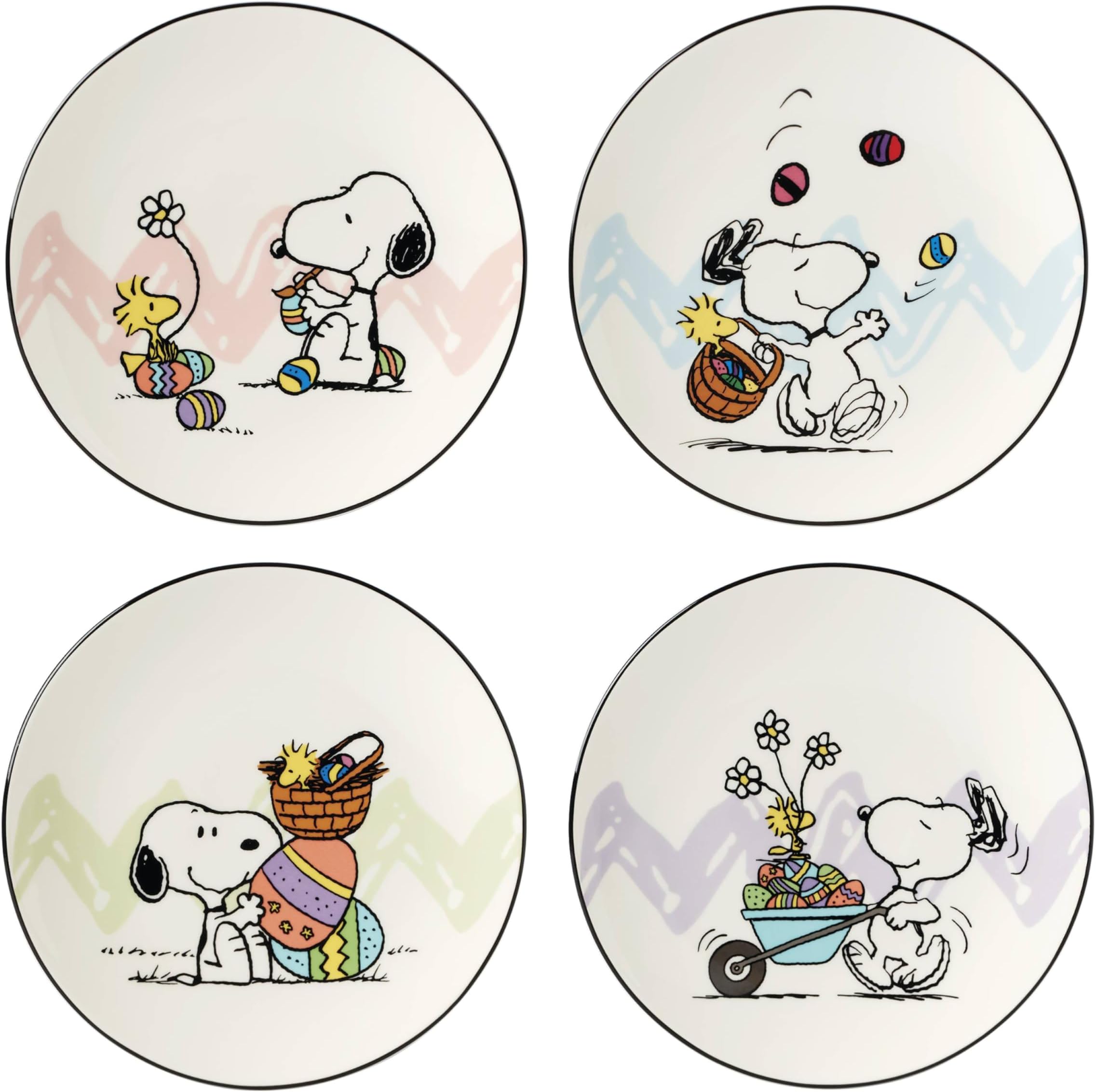 Amazon.com: Lenox Peanuts Snoopy 4-Piece Easter Accent Plates Set, 4 ...