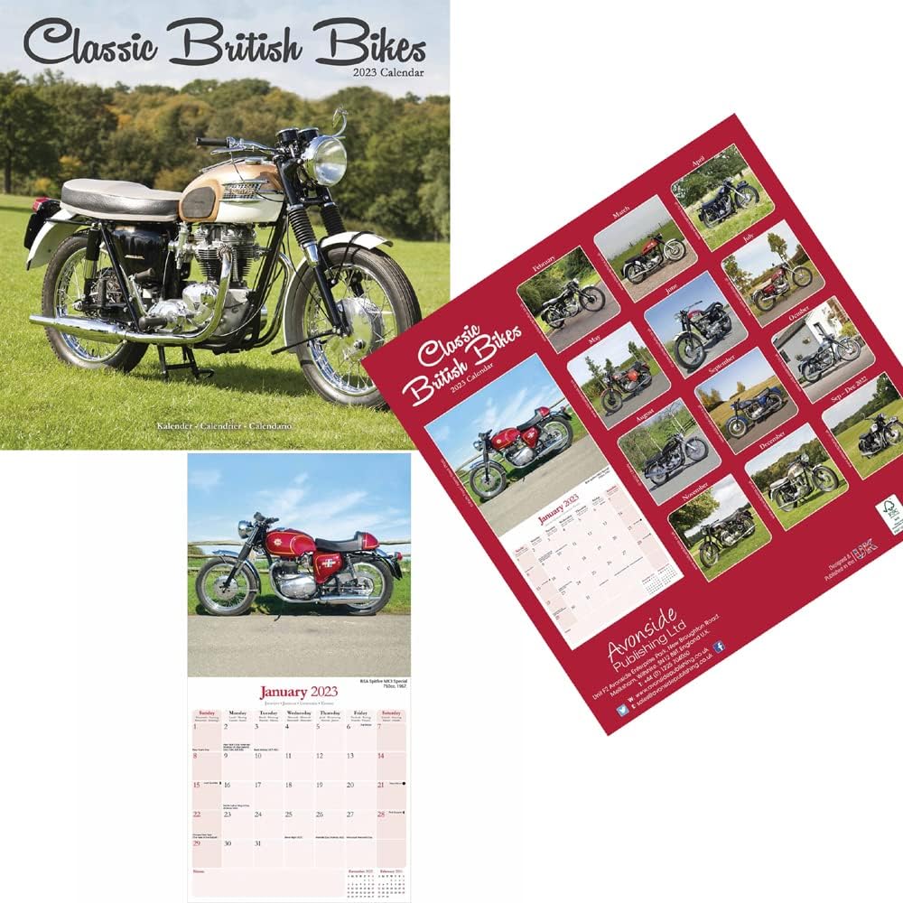 Classic British Bikes Wall Calendar 2023 : Amazon.co.uk: Stationery & Office Supplies