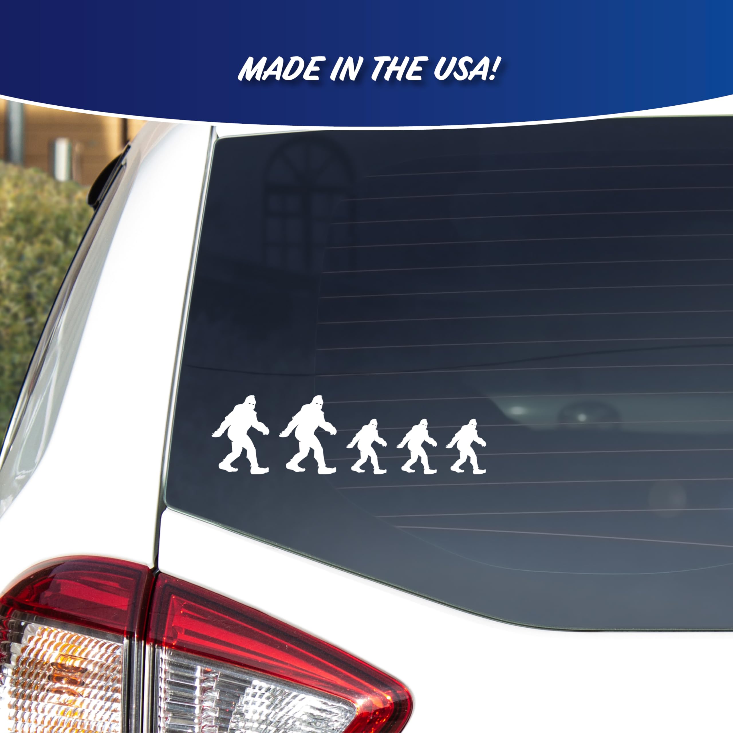 Snapklik.com : White Sasquatch Family Car Stickers - Set Of 5 Bigfoot ...