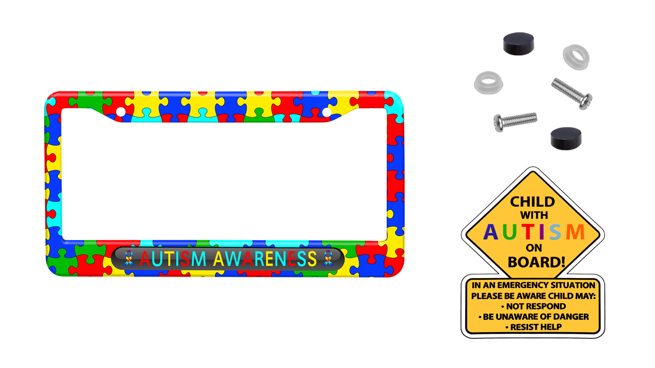 Watch Autism Awareness License Plate Frame on Amazon Live