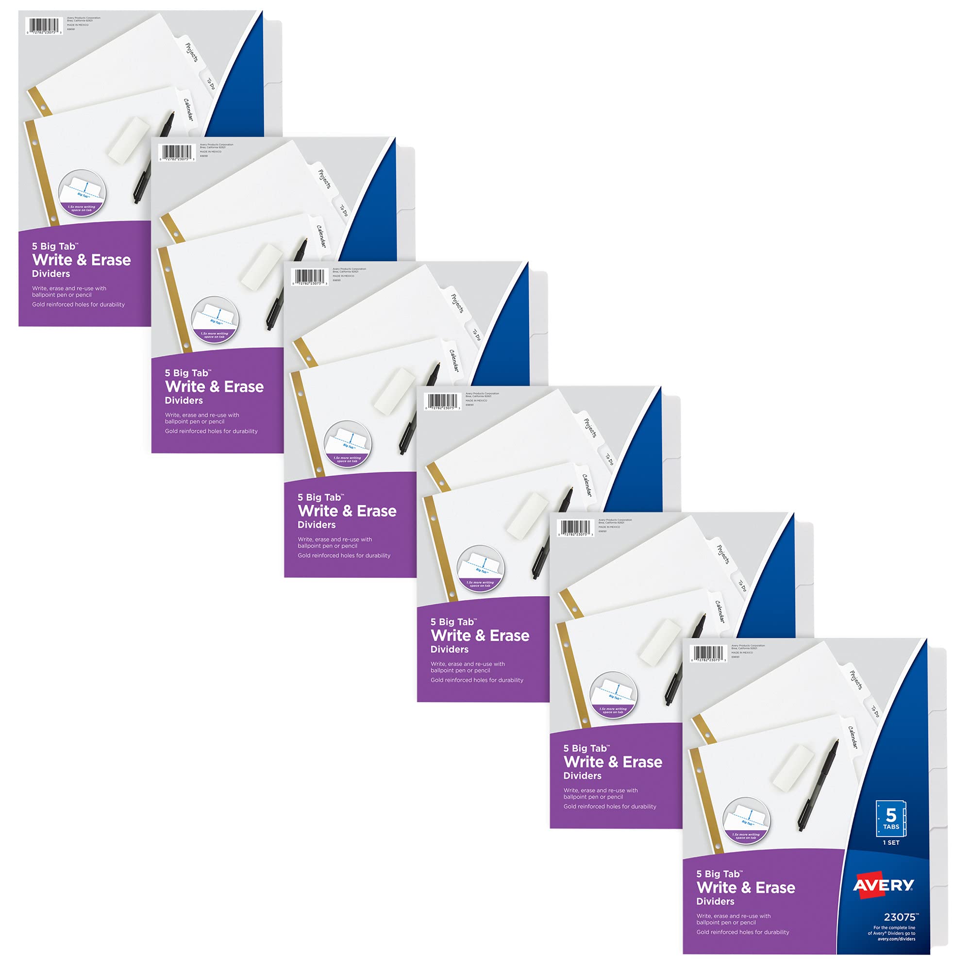 Snapklik.com : Avery Big Tab Write & Erase Dividers For 3 Ring Binders ...
