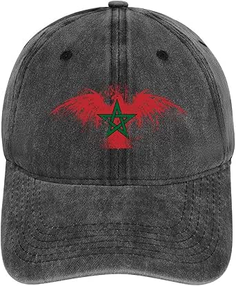 Moroccan Moroccans Flag Baseball Cap for Men Women,Washed Trucker Cap ...