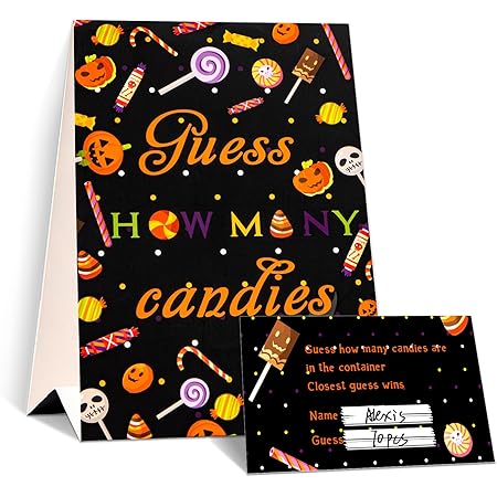 Amazon.com: Guess How Many Candy Corns Halloween Party Game, Halloween ...