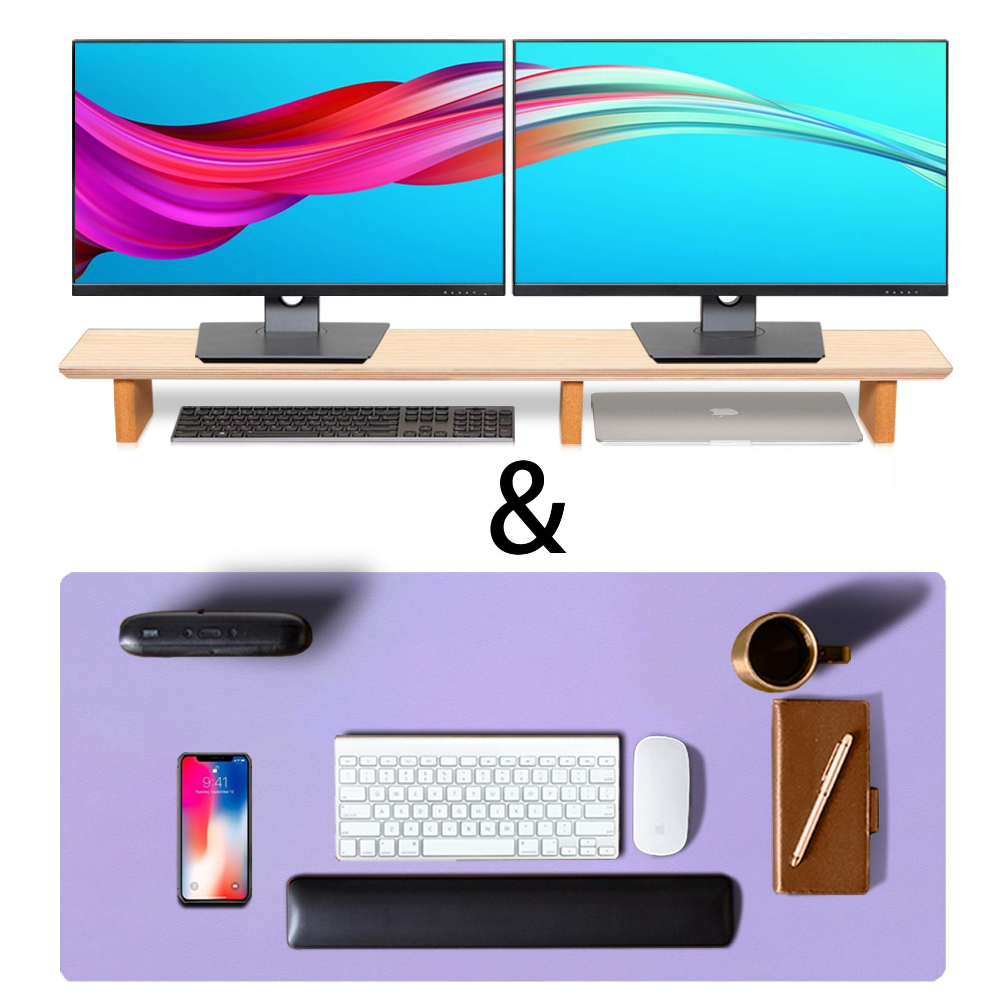 Amazon.com : Leather Desk Pad& Monitor Stand : Office Products