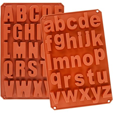 Amazon.com: 26 Cavities Silicone letters Mold Large Alphabet Chocolate ...