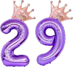 Amazon.com: 40 Inch Rose Gold Crown Number 29 Balloons, 29th Birthday ...