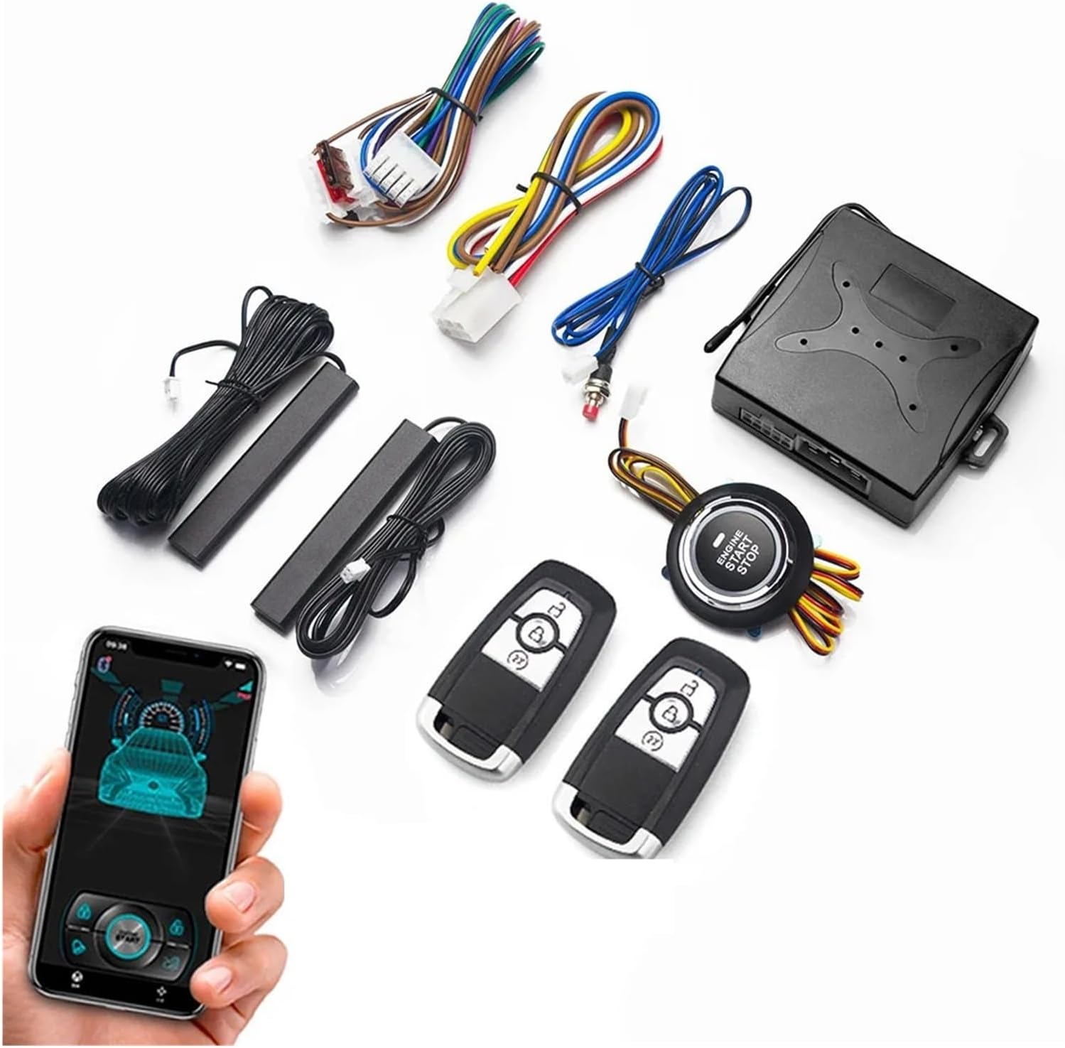 Phone Remote Start Kit Compatible with Car Alarm with Autostart Engine ...